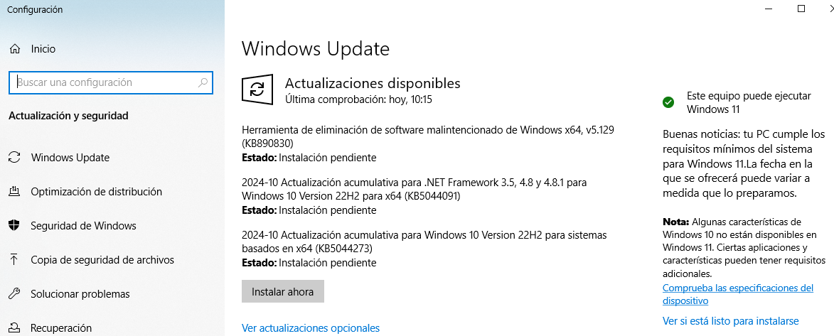 Windows 10 KB5044273 con links de descarga directa