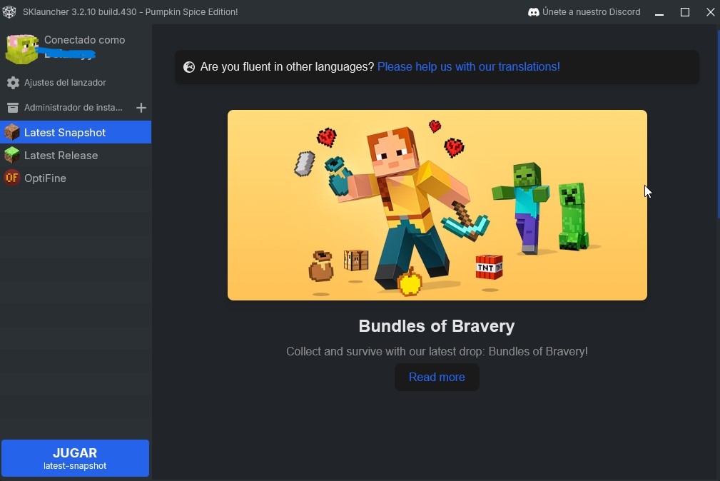 SKlauncher: Un lanzador alternativo para Minecraft