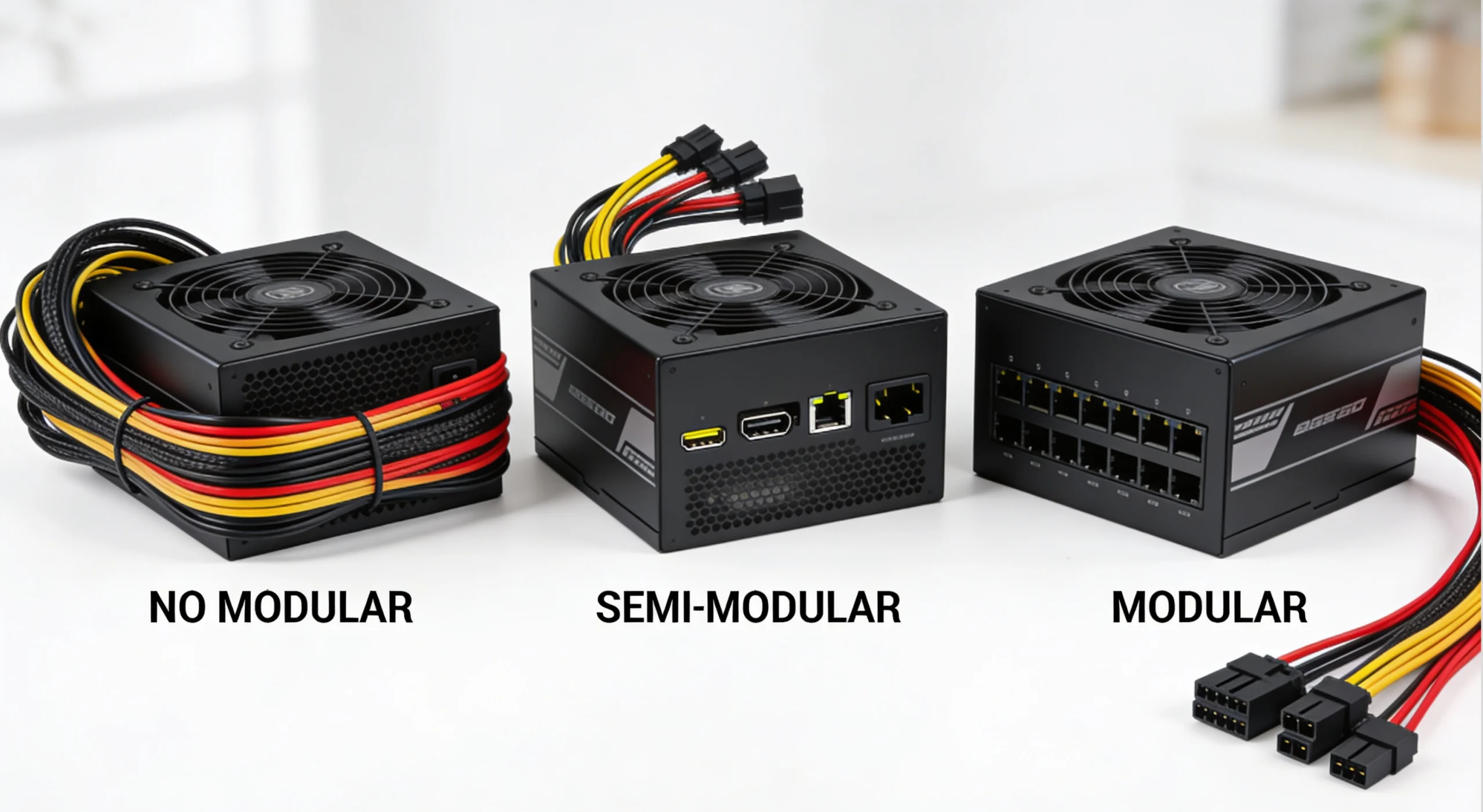 Fuente alimentación modular vs semi-modular vs no modular [Guía 2026]