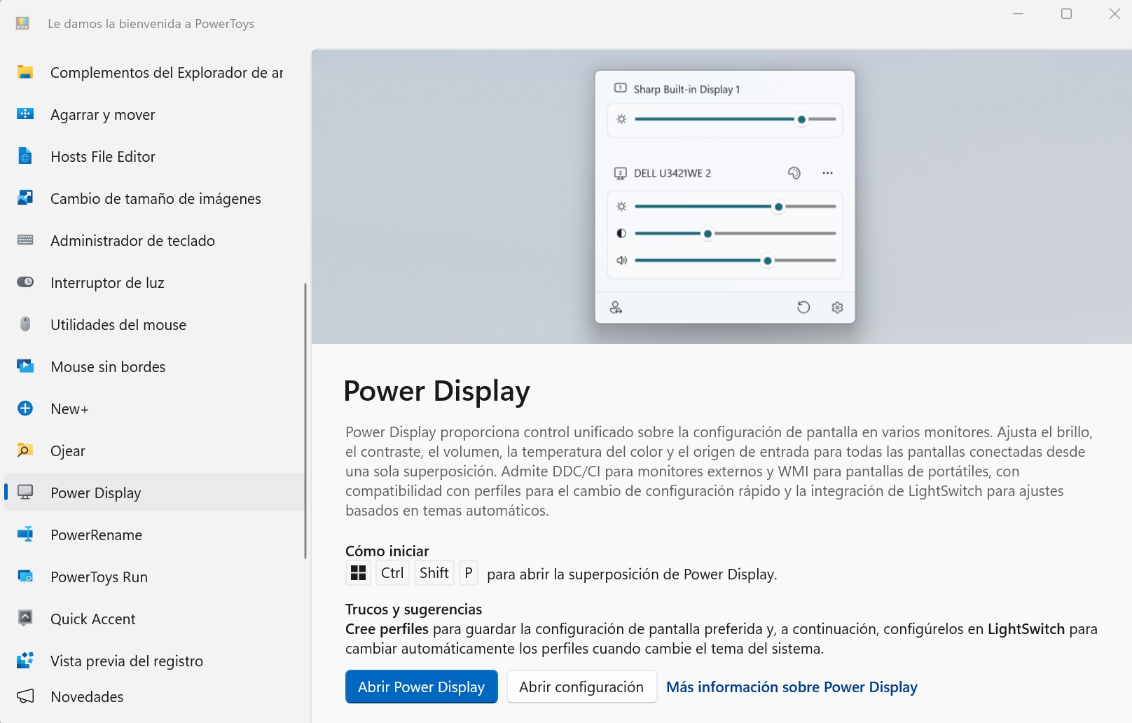 Cómo usar Agarrar y Mover y Power Display en PowerToys 0.99