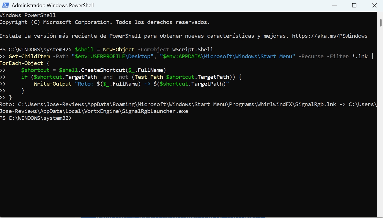 ¿Por qué no funcionan mis accesos directos en Windows?
